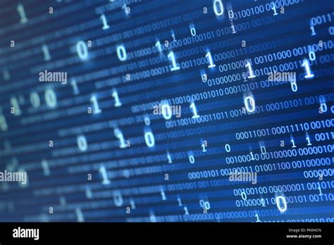 Computer Display Screen With Binary Code Moving In The Background Text Moving In Matrix Code