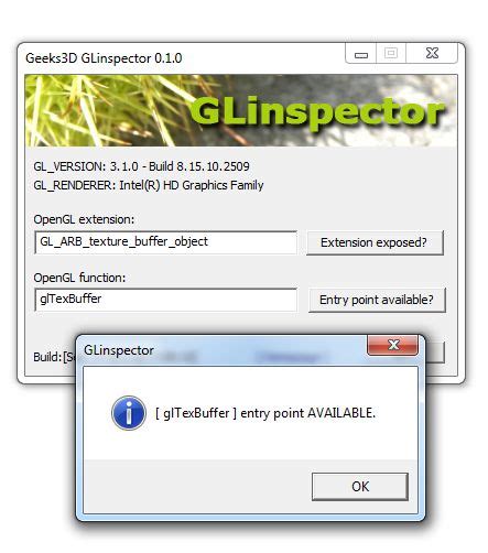 glinspector 0 1 0 opengl extensions and functions queries developer