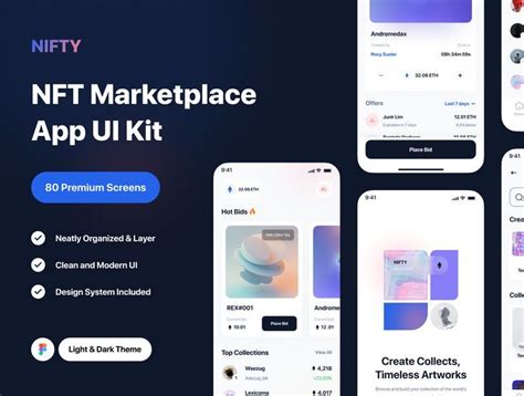 Nifty NFT Marketplace App UI Kit Premium NFT Marketplace App UI Kit