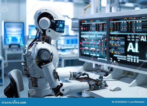 Robotic Arm In Modern Lab Adjusts Critical Ai Components Epitomizing Precision Engineering