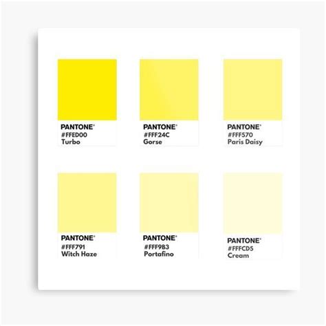 Pantone Yellow Color Chart