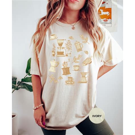 Vintage Coffee Graphic Shirt Comfort Colors®oversized Tshirt For Women