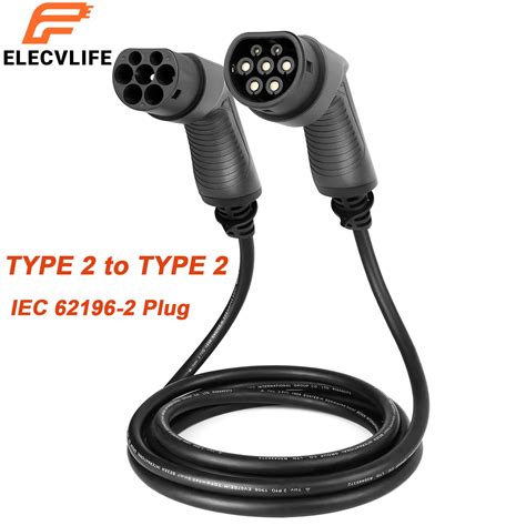 Ev 충전기 케이블 스테이션 전기 자동차 코드 충전기 유형 2 타입 2 Ev 충전 스테이션 케이블 암 수 플러그 5 미터 Aliexpress