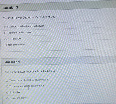 Solved Question 3 The Pout Power Output Of Pv Module At