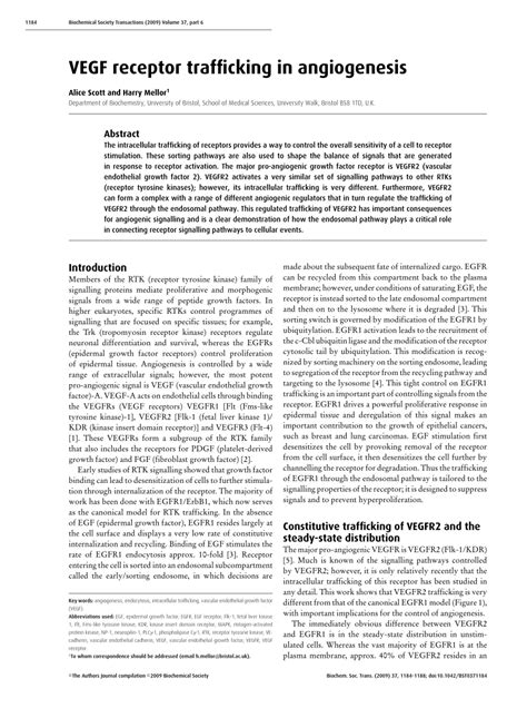 Pdf Vegf Receptor Trafficking In Angiogenesis Figure 1