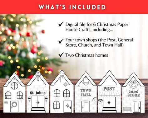 Paper House Christmas Printable Paper House Template For Christmas