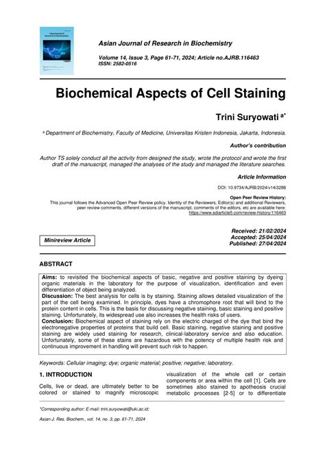Pdf Biochemical Aspects Of Cell Staining