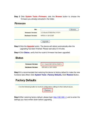 How To Upgrade Tp Link Wireless G Router Ap PDF Computing Technology Computing