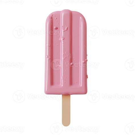 Pink Popsicle On A Black Background With Melted Drips 55538560 Png