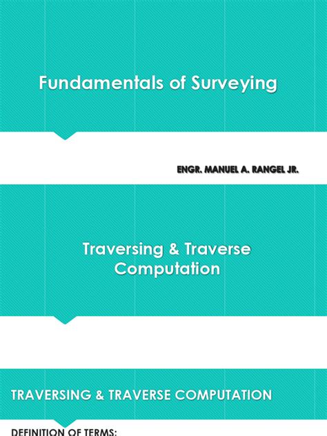 traversing traverse computation pdf angle surveying