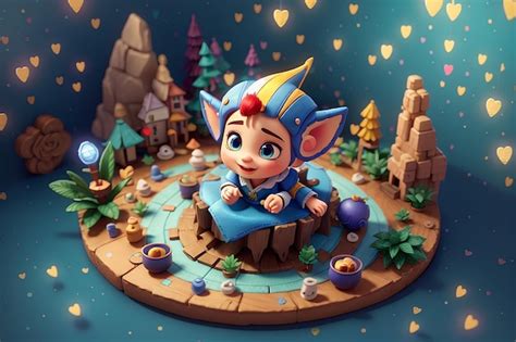 Premium Photo Very Detailed Tiny Cute Jester
