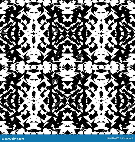 Mirrored Geometric Pattern Repeatable Monochrome Abstract Backg Stock