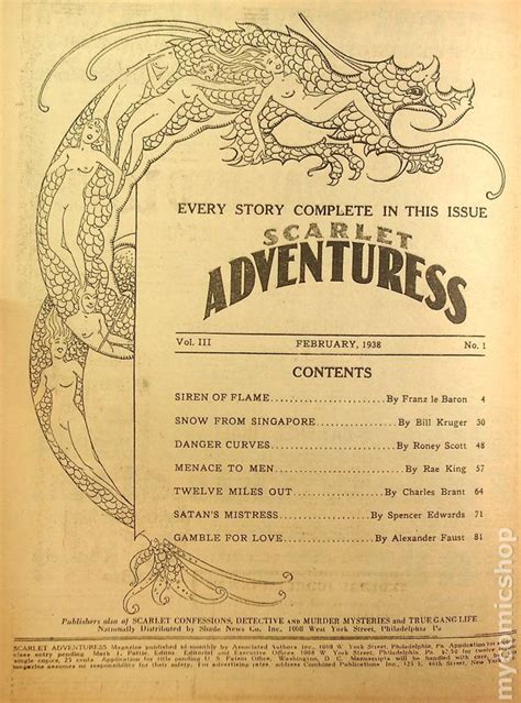 Scarlet Adventuress 1937 1938 Associated Authors Pulp 2nd Series