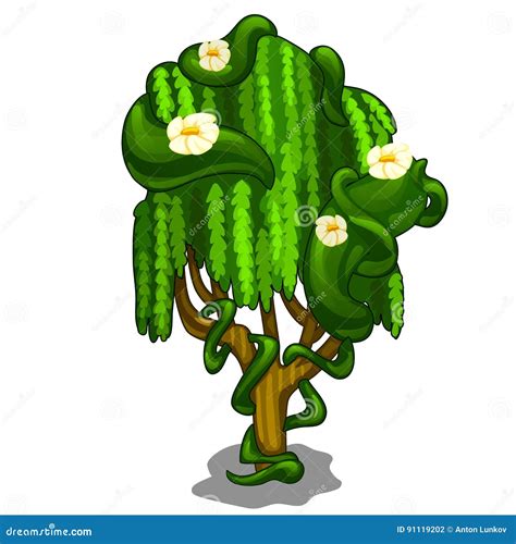 Exotic Tree Silhouette Cartoon Vector 37737209