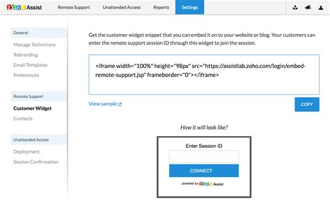 Customer Widget User Guide Zoho Assist