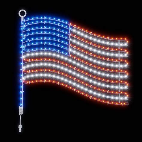 Outdoor Lighted American Flag