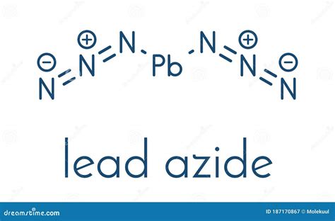 Lead Azide Detonator Explosive Molecule Skeletal Formula Cartoon