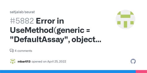 Error In UseMethod Generic DefaultAssay Object Object No Applicable Method For
