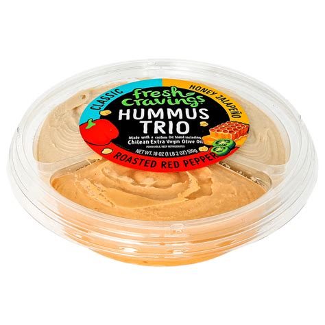 Fresh Cravings Hummus Trio Classic Honey Jalapeno Roasted Red Pepper