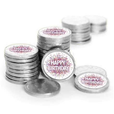 84 Pcs Birthday Candy Party Favors Chocolate Coins By Just Candy Silver 84 Count Kroger