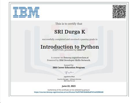 Finished Python Course By Ibm Sridurga K Posted On The Topic Linkedin