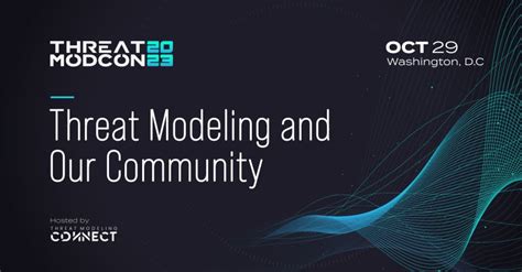 Threatmodeling Community Threatmodcon Threat Modeling Connect