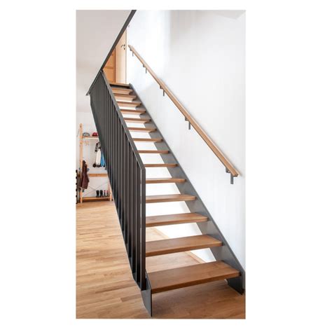 Prima Glass Balustrade Wood Glass Tread Double Plate Stringer Staircase Stairs And Staircase