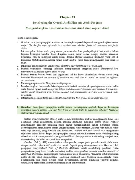chapter 13 developing the overall audit plan and audit program pdf