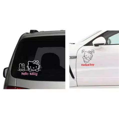 Sticker Mobil Cutting Sticker Hello Kitty Berdua Kaca Body Mobil Kaca