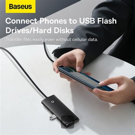 Baseus Lite Series Port Type C Hub Adapter Usb A To Usb Black Baseus