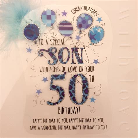 Son 50th Birthday Card Hugs And Kisses