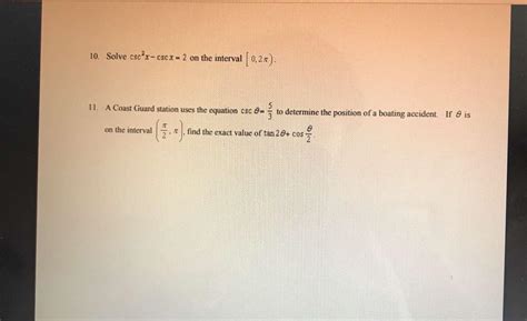 Solved Solve cscºx csc x on the interval Chegg com