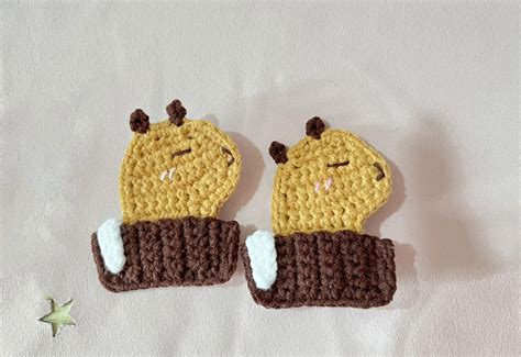 Crochet Kapibara Brooch Kapi Bara Hair Clip Cute Animal Hairclip