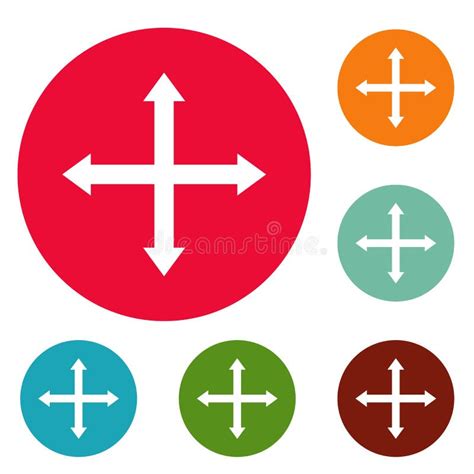 Cursor Displacement Web Icons Circle Set Stock Illustration Illustration Of Direction Pointer