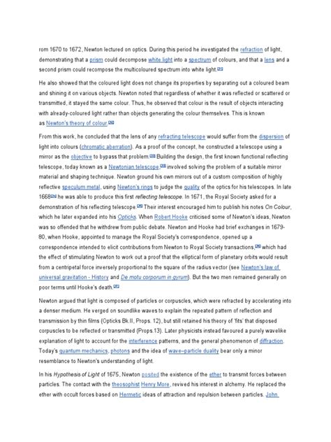 Newtons Groundbreaking Experiments With Light And The Development Of