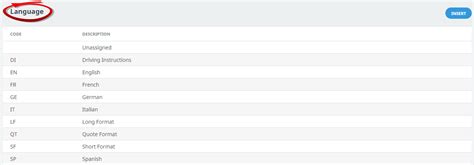 Language Codes