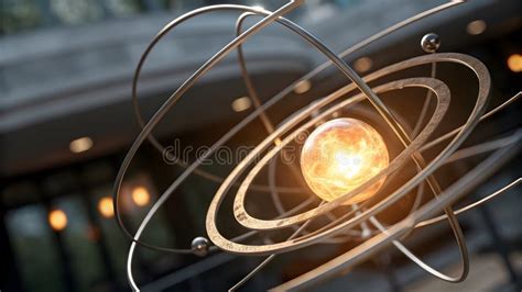 Large Language Model Deep Learning Computation Radiant Orb Surrounded By Orbiting Rings