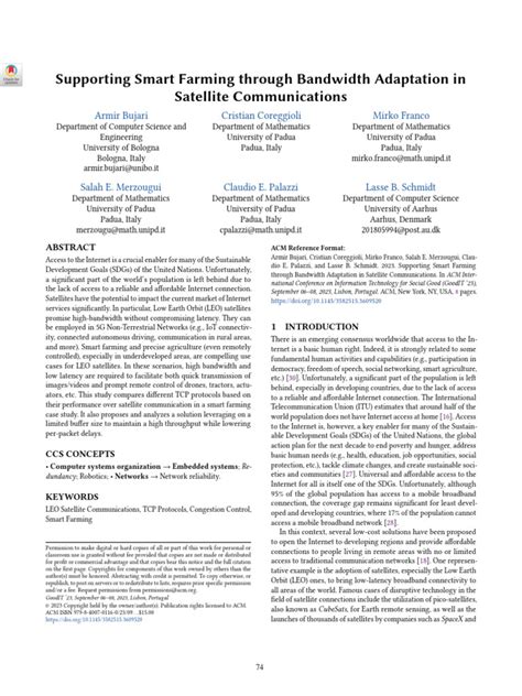 Supporting Smart Farming Through Bandwidth Adaptation In Satellite