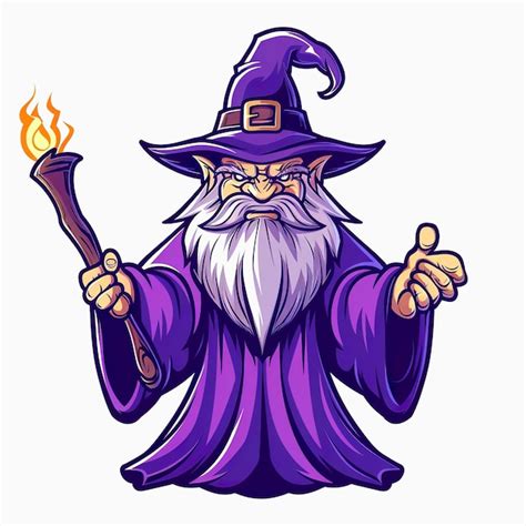 Angry Wizard Holding A Flaming Torch Premium Ai Generated Image