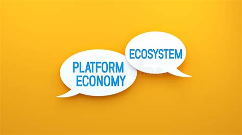 Platform Economy And Ecosystem Text Message On Speech Bubble Web