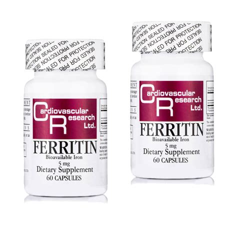 Ferritin Iron Supplement 5mg For Women And Men 240 Capsules 2 Pack