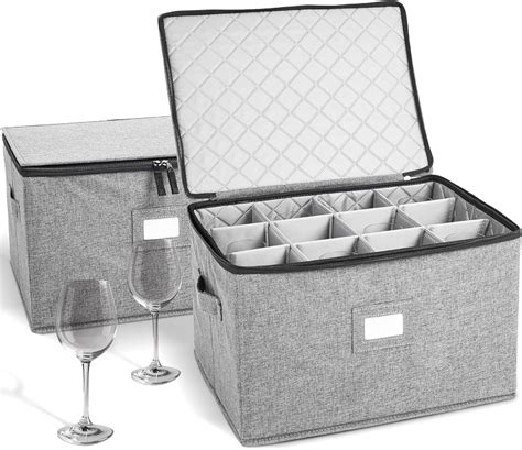 Wine Glass Storage Box Hard Shell Storage Box For Stemware And