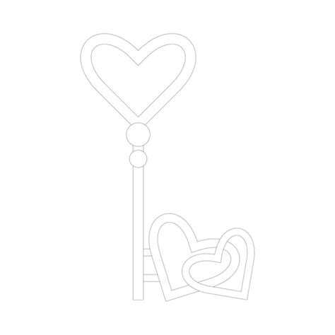 Premium Vector Separate Element Linear Love Key With Hearts Lack