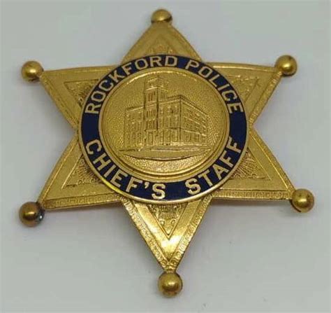 Obsolete Rockford Police Chiefs Staff Badge 5345 On Jan 06 2023