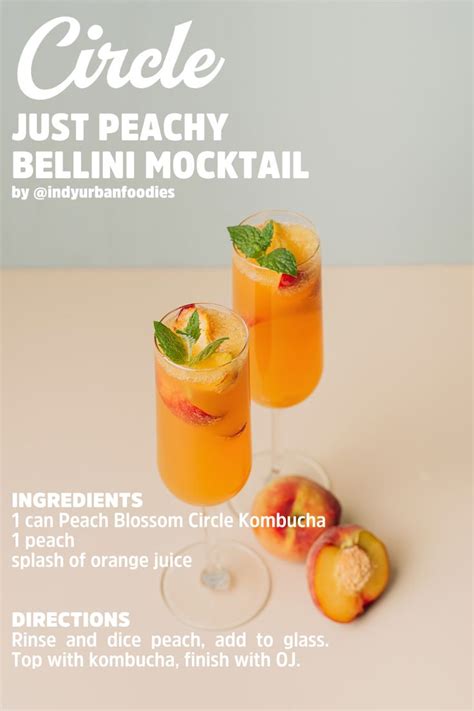 Peach Bellini Mocktail Mocktails Canned Peaches Healthy Probiotics
