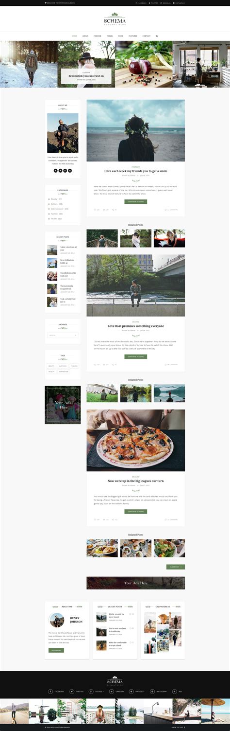 Schema Elegant Blog Template By VictorThemesNX ThemeForest