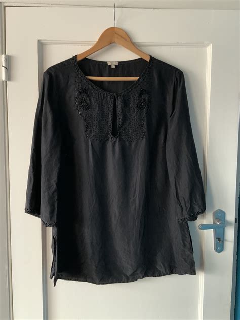 Vintage Massimo Dutti Black 100 Silk Beading Detail Gem