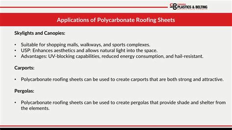 Ppt Applications Of Polycarbonate Roofing Sheets Powerpoint