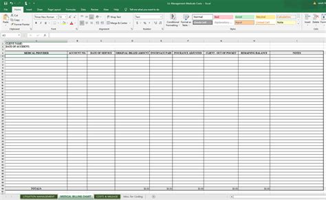 Litigation Management Claim Tracker Including Medical Billing Tracker Client Expenses And Mileage