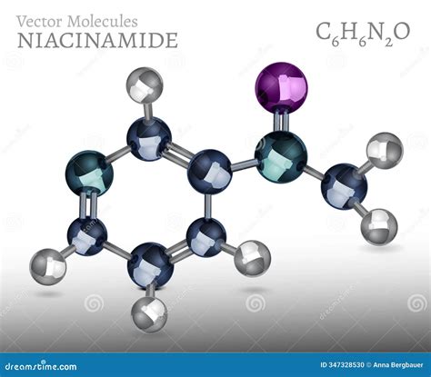Niacinamide 3d Icon Vitamin B3 Molecular Structure Stock Illustration